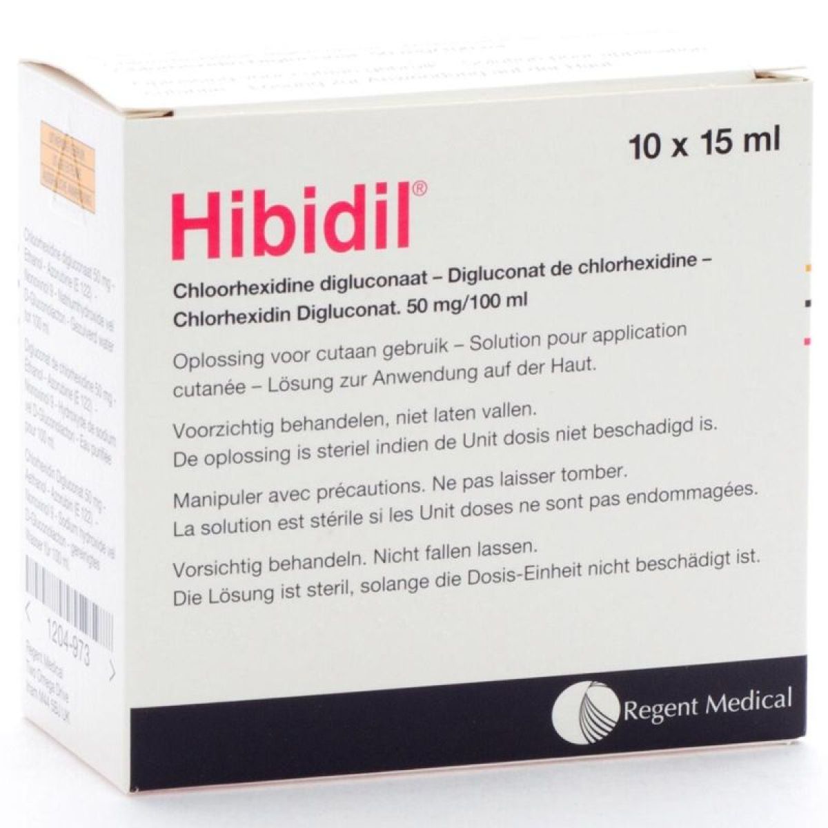 Hibidil Solution pour Application Cutanée 10 x 15ml