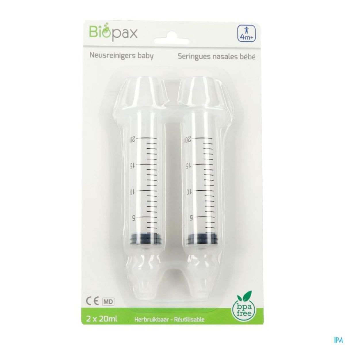 Biopax Seringue Nasale Bébé 4M+ – Lavage Doux 2x20ml