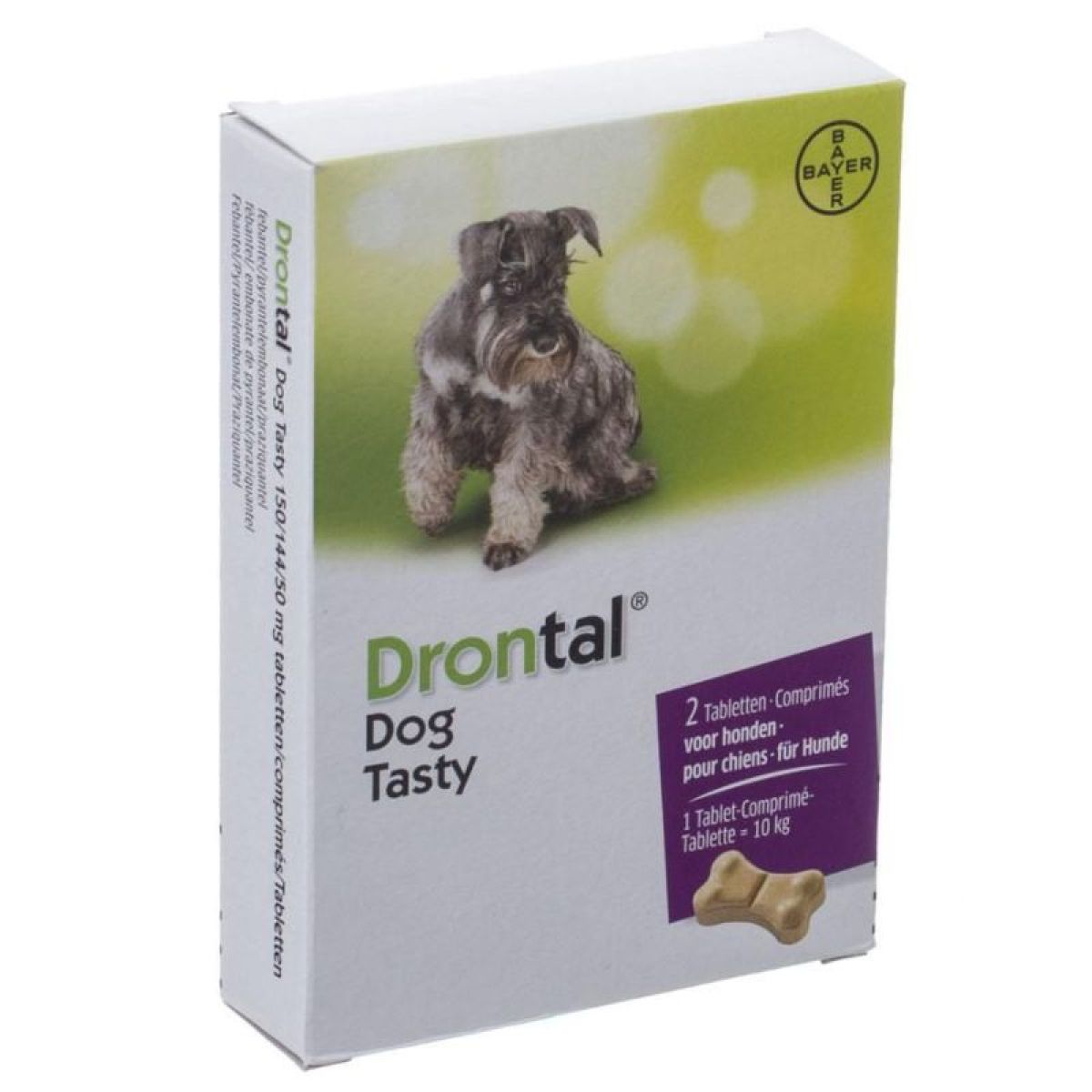 Drontal Dog Tasty Bone 10kg 150/144/5mg 2 comprimés